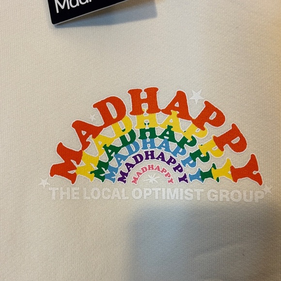 Madhappy | Tops | Madhappy Offwhite Sweatshirt With Colorful Logo Brand ...
